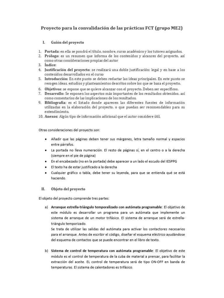 Proyecto Convalidación Prácticas FCT Grupo ME2 | PDF