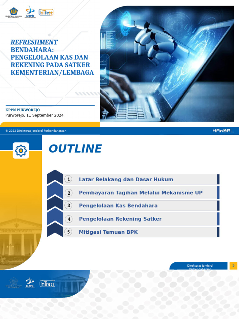 Slide Materi Refreshment Bendahara - Pengelolaan Kas Dan Rekening Pada Satker KL v16082024 | PDF