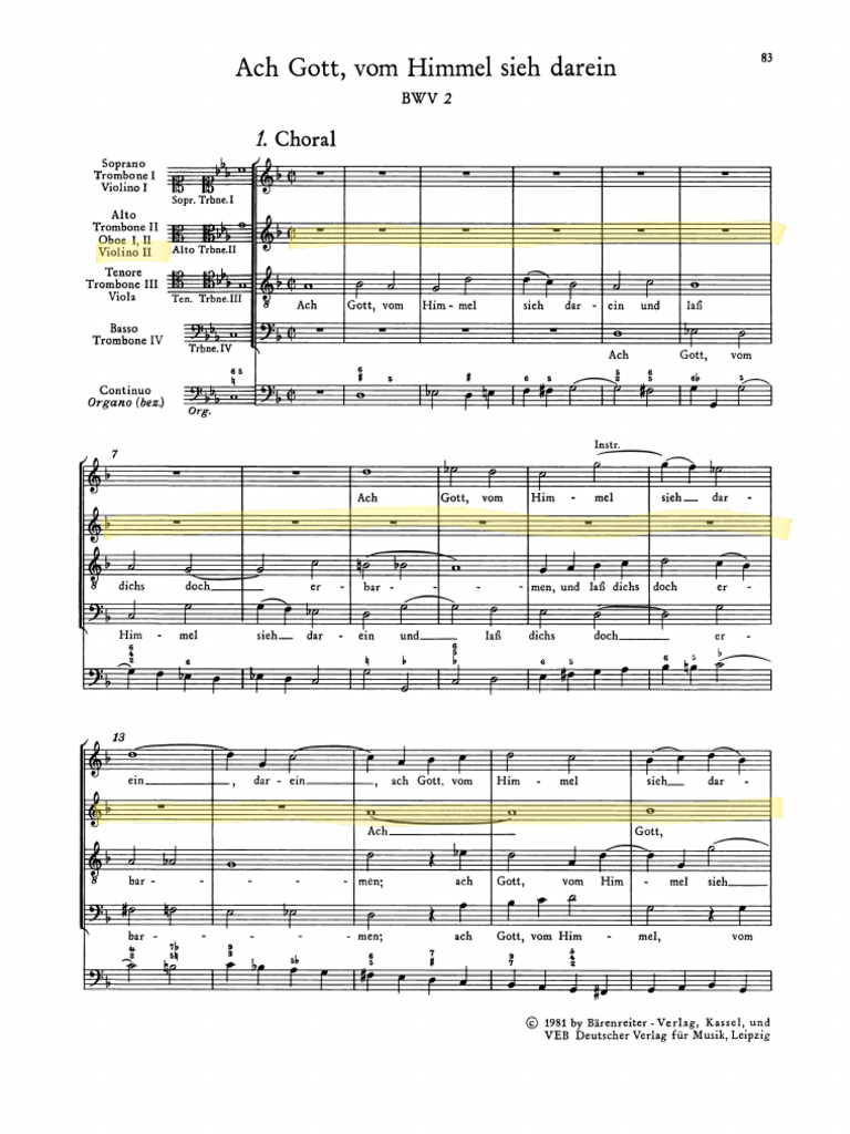 01_BACH_Ach Gott, vom Himmel sieh darein_I | PDF