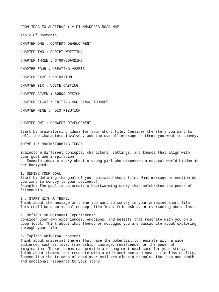 From Idea To Audience Road Map | PDF | 3 D Computer Graphics | Storytelling