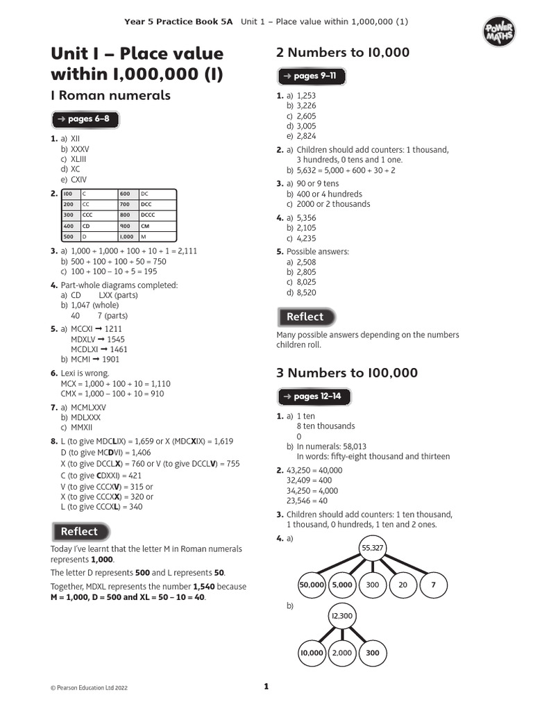 Y5A Practice Book Answers White Rose Maths Edition | PDF