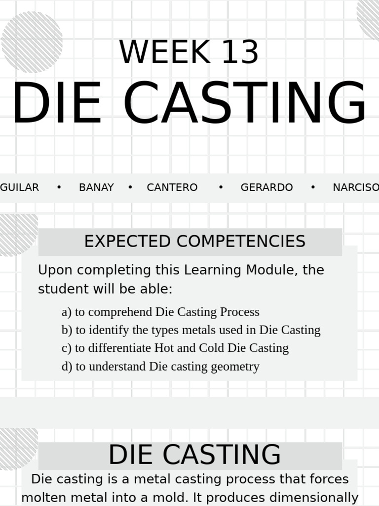 Week-13 Die Casting | PDF