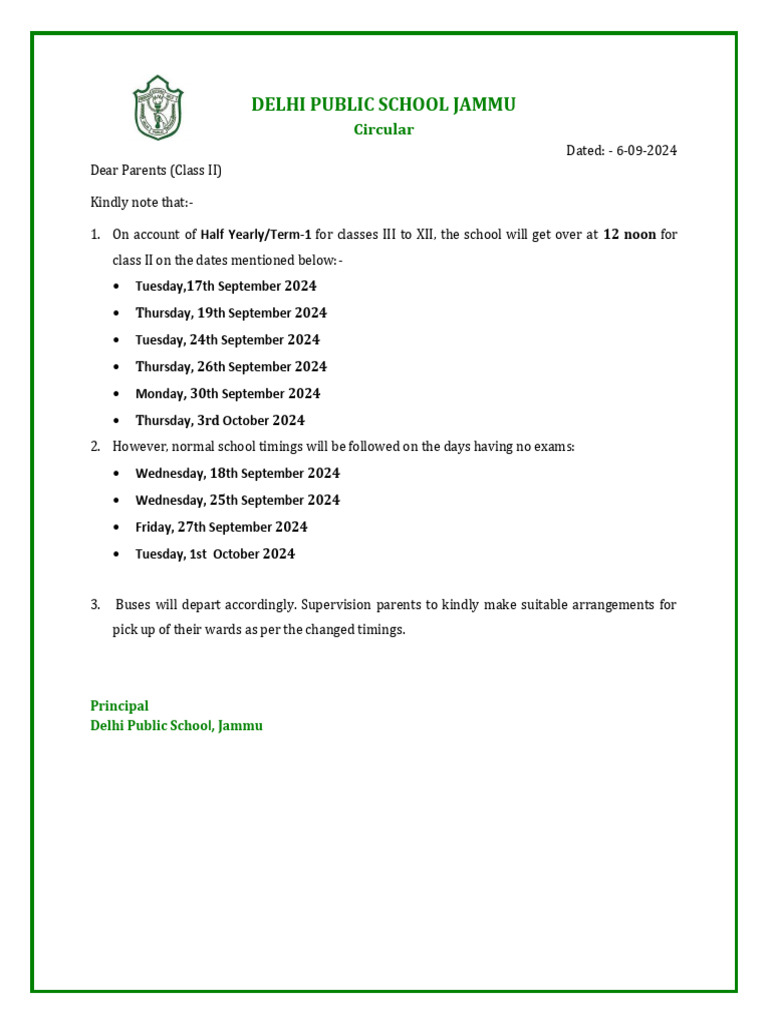 Circular Half-Yearly 2024 | PDF