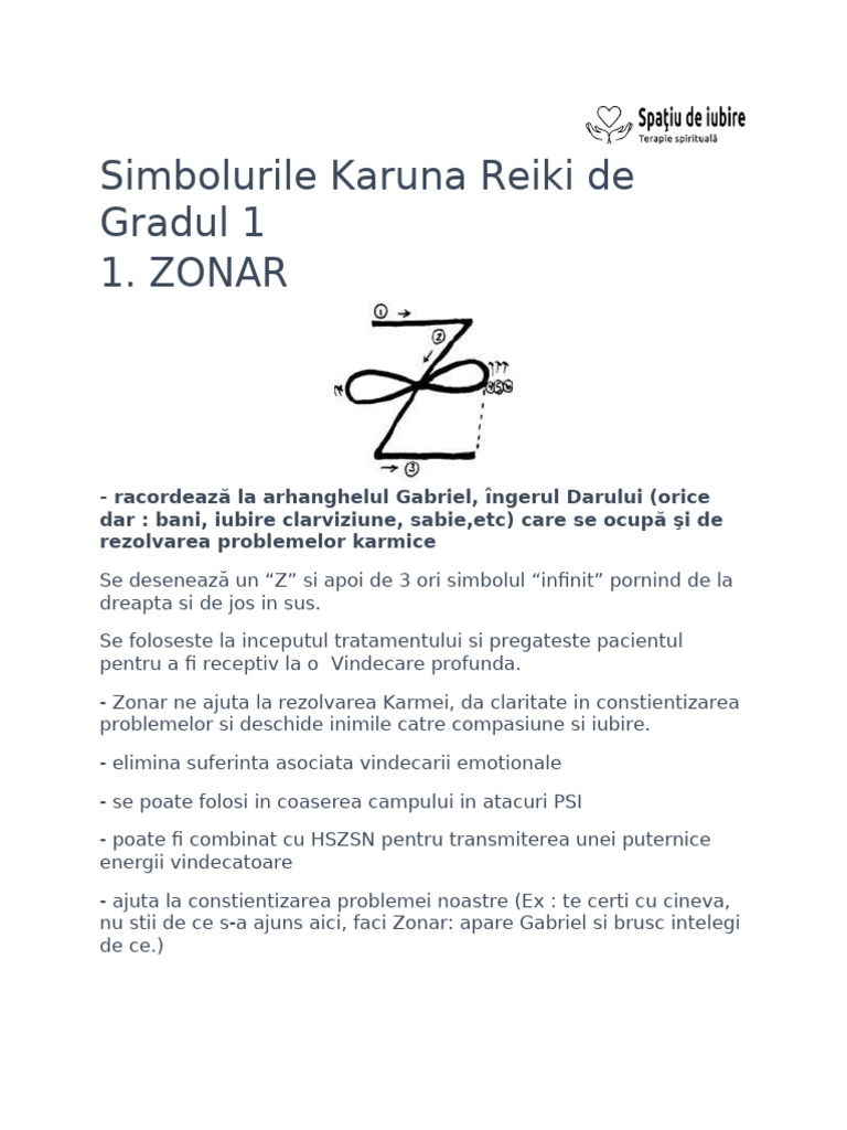 Simbolurile Karuna Reiki de Gradul 1 | PDF