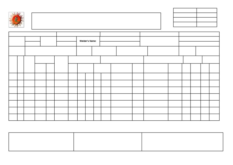 00.weld Run Sheet-1 OF 2 GTAW - BLANKS | PDF | Welding | Construction