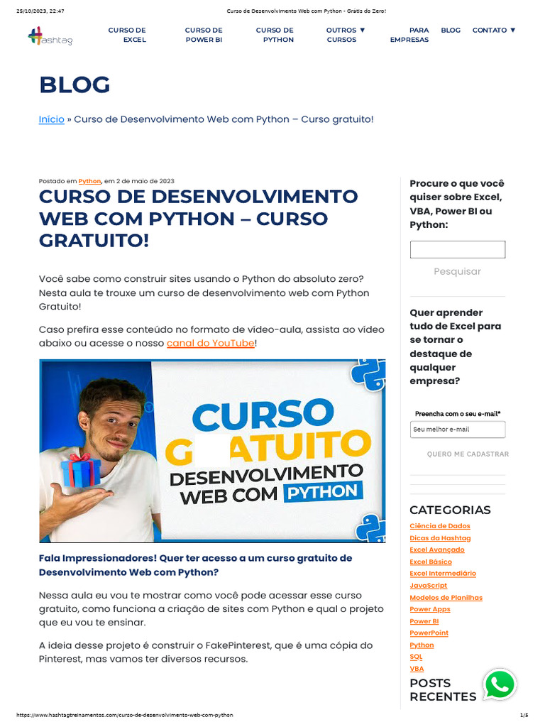 Curso de Desenvolvimento Web Com Python - GR - Tis Do Zero | PDF