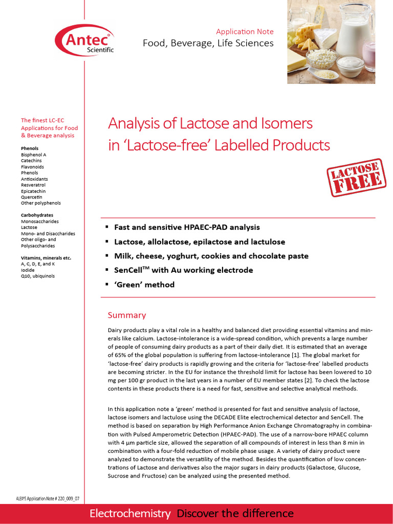 220 - 009 Lactose Free Products | PDF