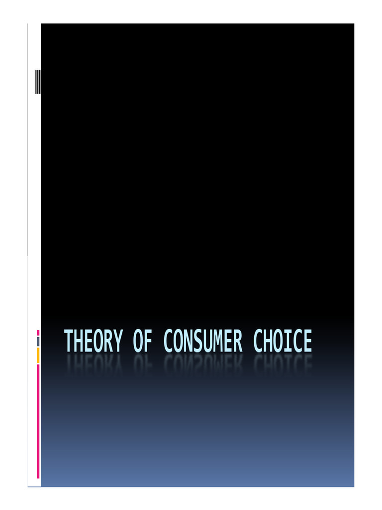 Theory of Consumer Choice | PDF | Utility | Business