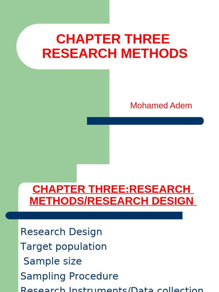 Chapter Three Research Design .Uoh | PDF