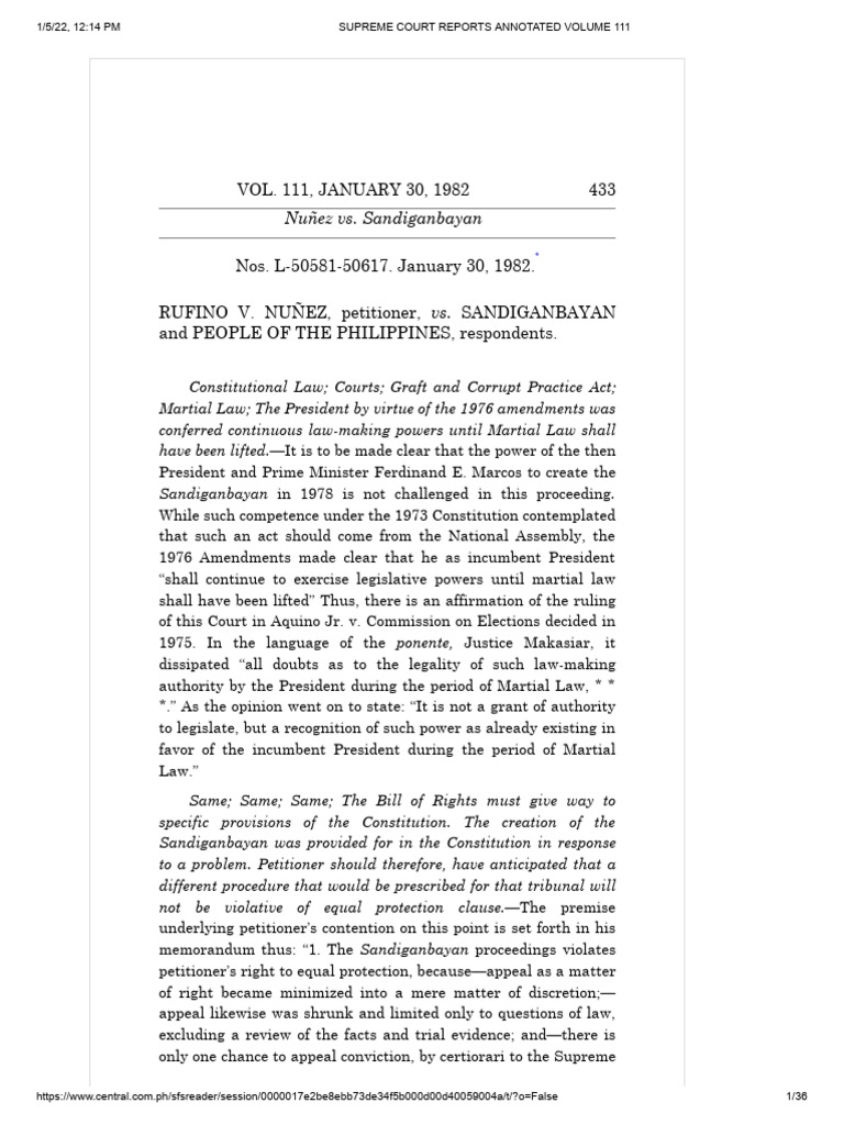 B. Nunez vs. Sandiganbayan | PDF