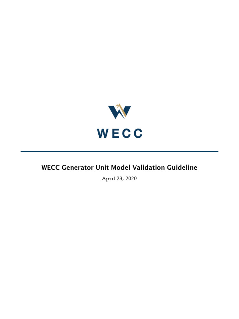 WECC Generator Unit Model Validation Guideline | PDF
