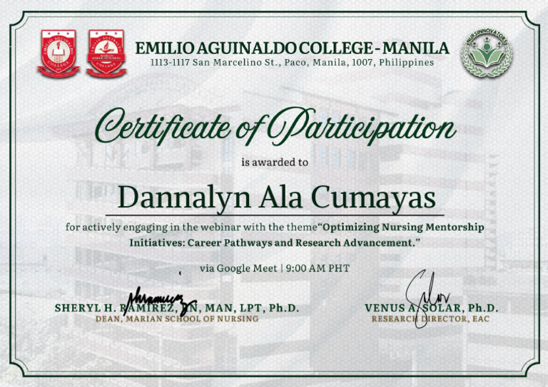 E-Certificate For Optimizing Nursing Mentorship Initiatives - Career ...
