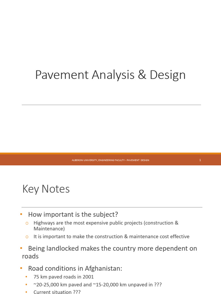 Lecture 1 - Introduction To Pavement Design | PDF