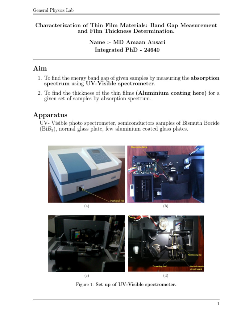 Uv Vis Spectrometer Pdf