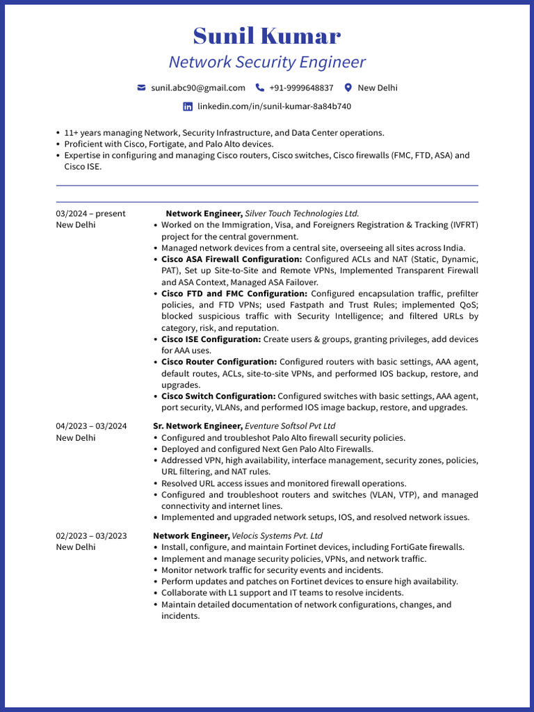 Sunil Kumar FlowCV Resume 20240826 | PDF