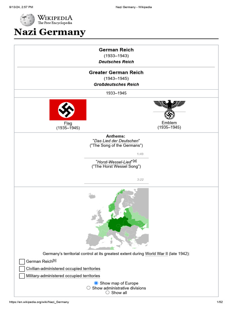 Nazi Germany - Wikipedia | PDF