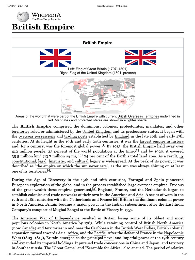 British Empire - Wikipedia | PDF