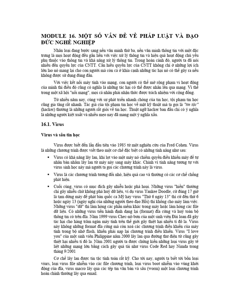 16 Dao Duc Va Phap Ly Lien Quan Den CNTT | PDF