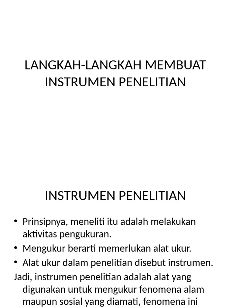 Langkah-Langkah Membuat Instrumen Penelitian | PDF