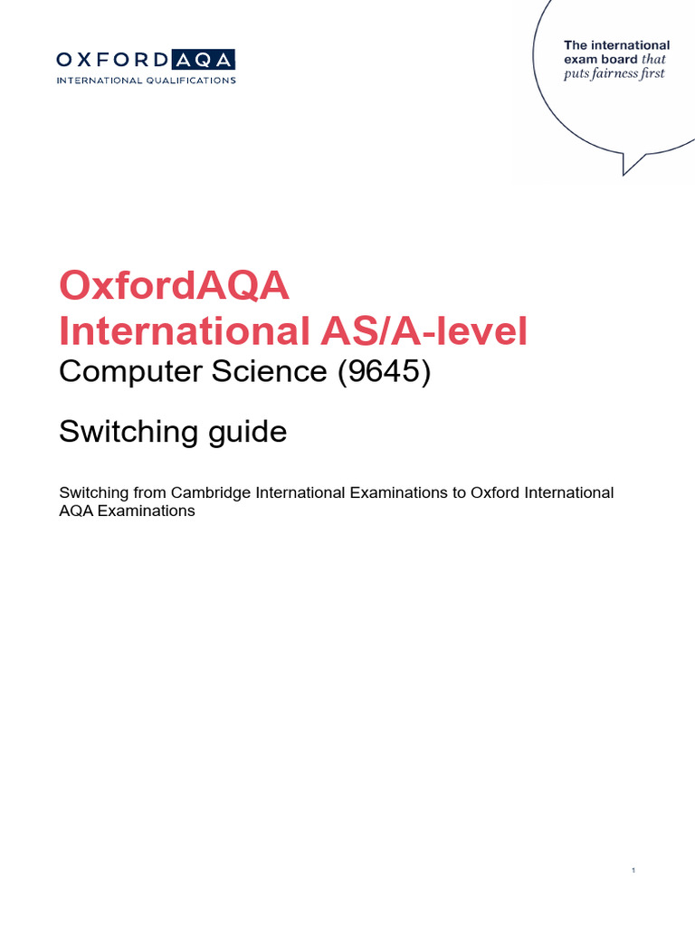 Oxford AQA Switching Guide Computer Science v1.0 1 | PDF