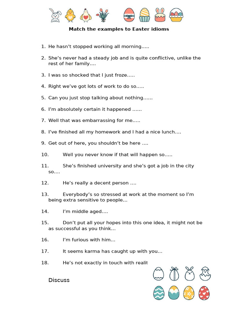 Easter Idioms | PDF