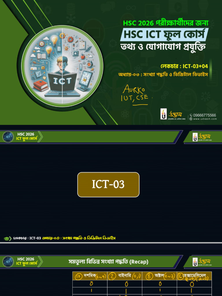 Udvash ICT Admission Class note | PDF