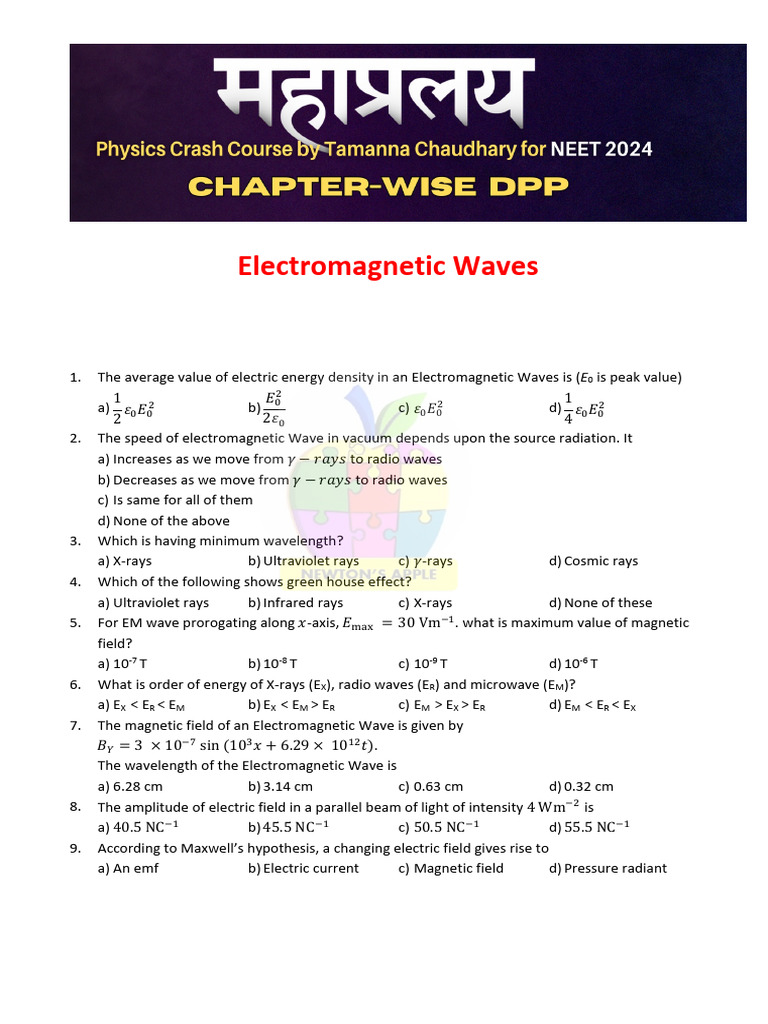 Mahapralay DPP - EM Waves | PDF