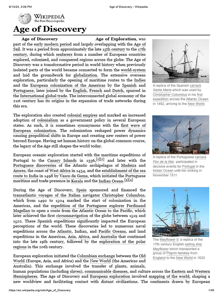 Age of Discovery - Wikipedia | PDF