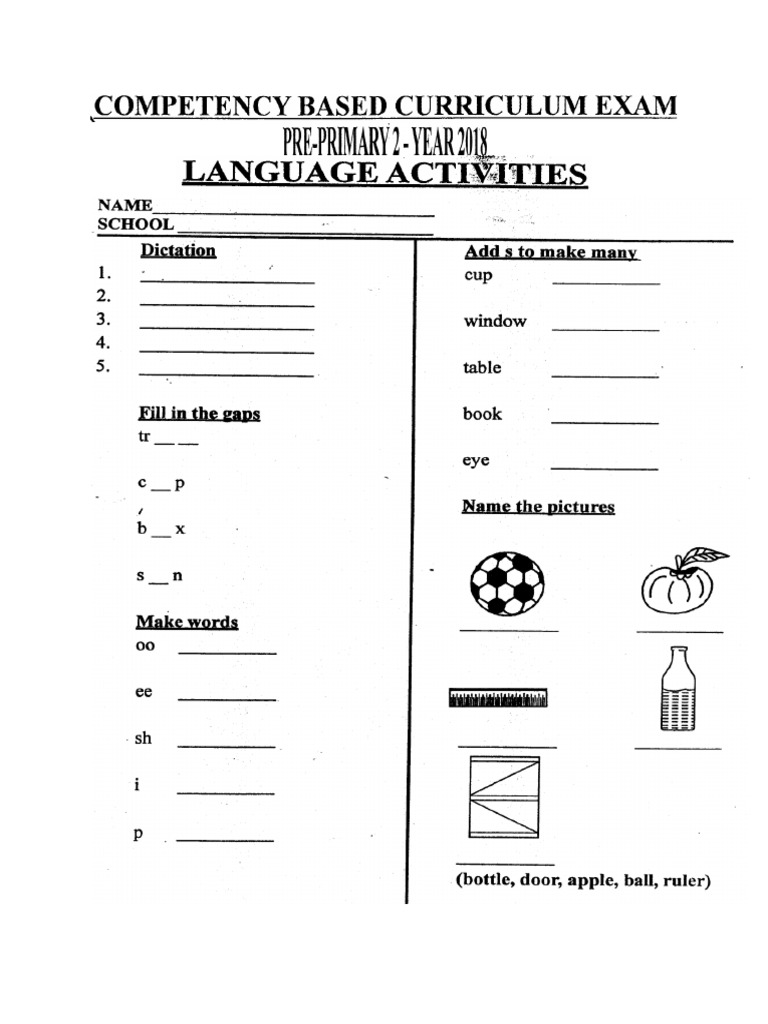 Language Activities pp2 End Term 3 Exam 2018 | PDF