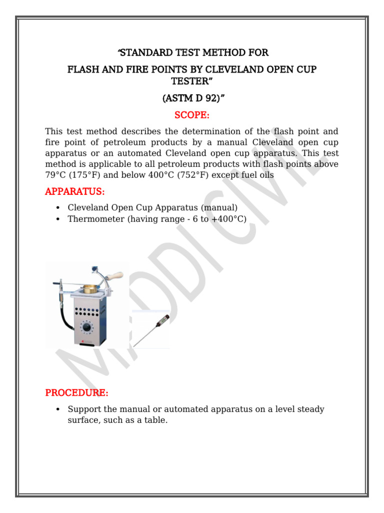 Flash &fire Point Bituman Civil Engineering Laboratory Test | PDF