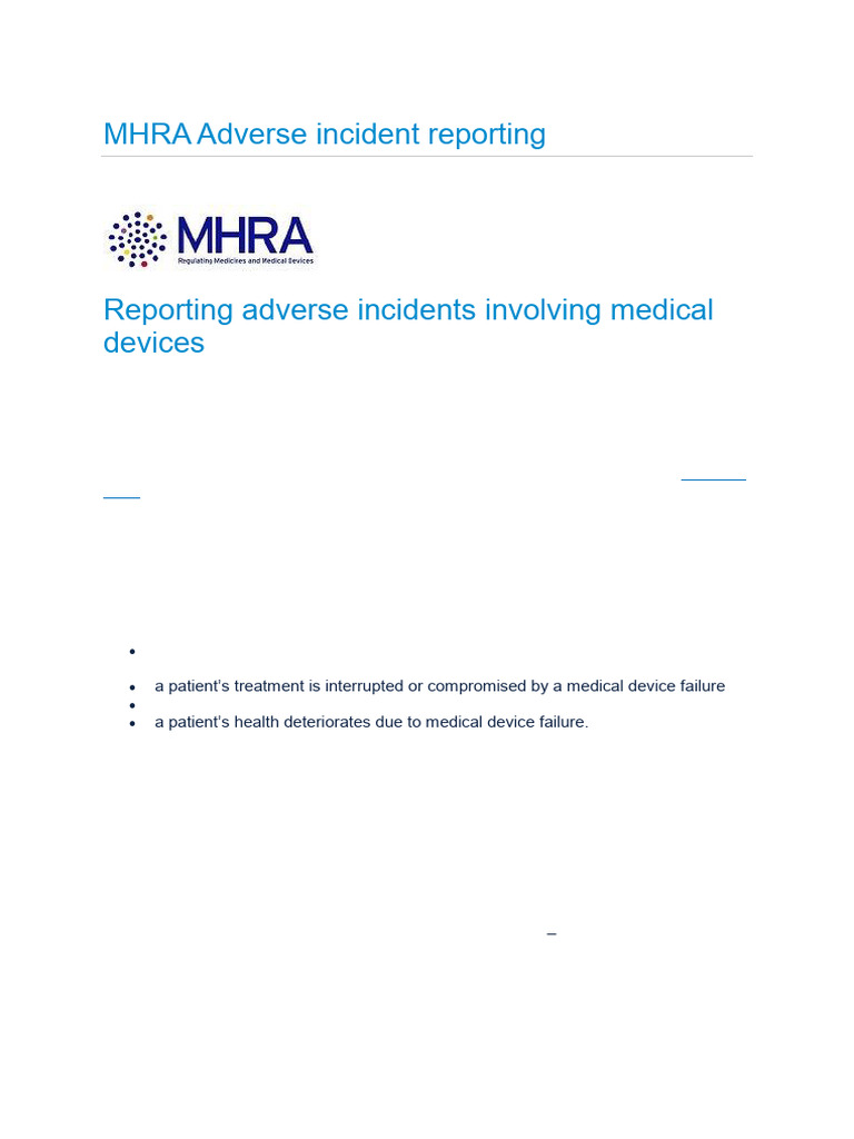 How To Report MHRA FINAL 0em4bdx | PDF