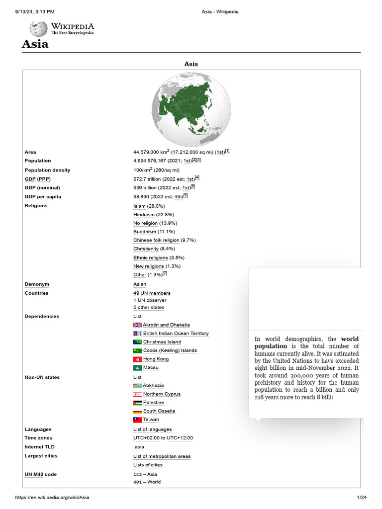 Asia - Wikipedia | PDF