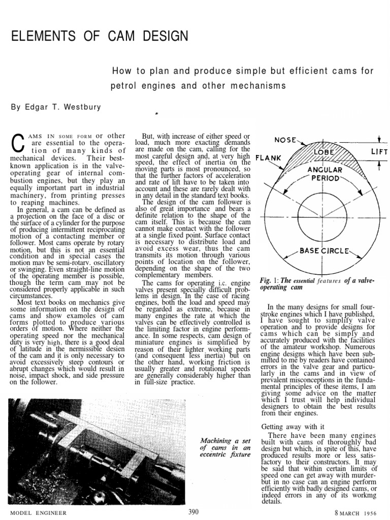 Cam Design | PDF | Lift (Force) | Acceleration