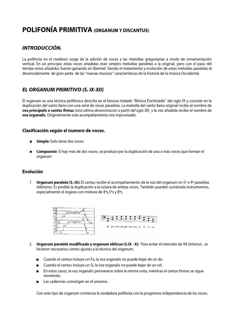 Polifonía Medieval: Organum y Discantus | PDF | Ritmo | Composiciones ...