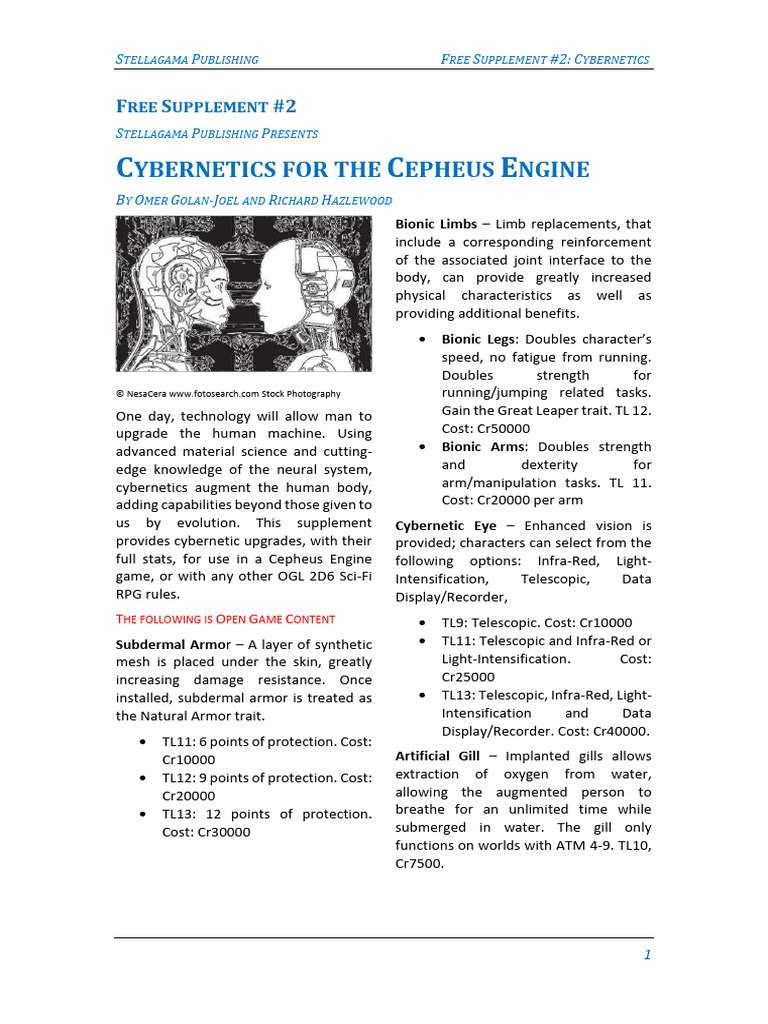 TCE - Cybernetics For The Cepheus Engine | PDF
