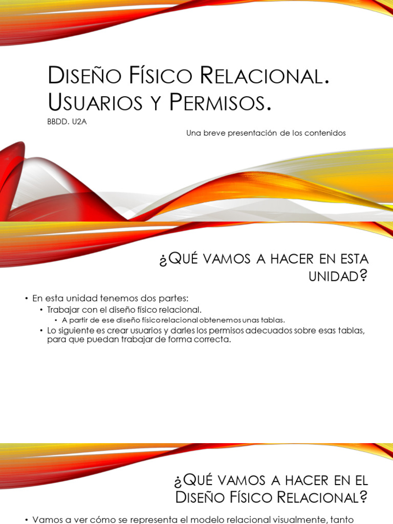 U2A. Diseno Fisico Relacional. Usuarios y Permisos | PDF
