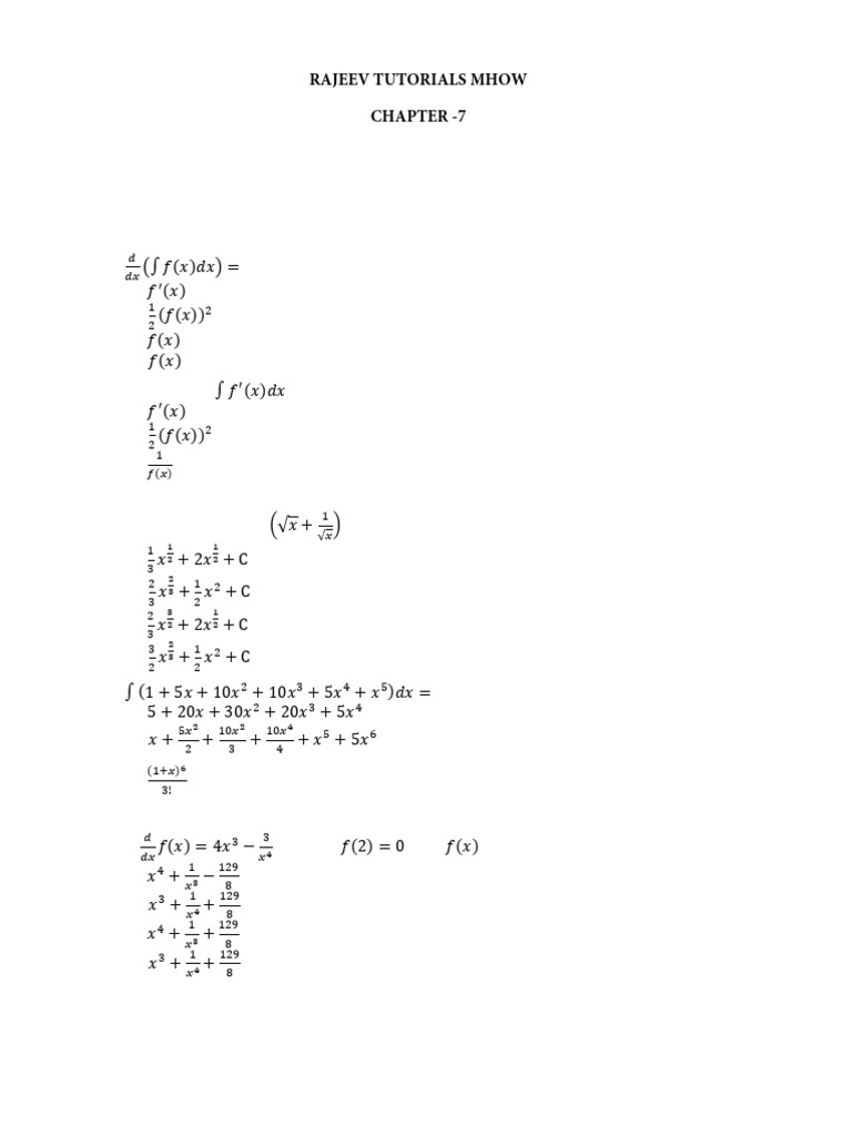 CLASS 12 MATHS CH-7 Integrals DPP 1 Topic Integration .PDF New | PDF