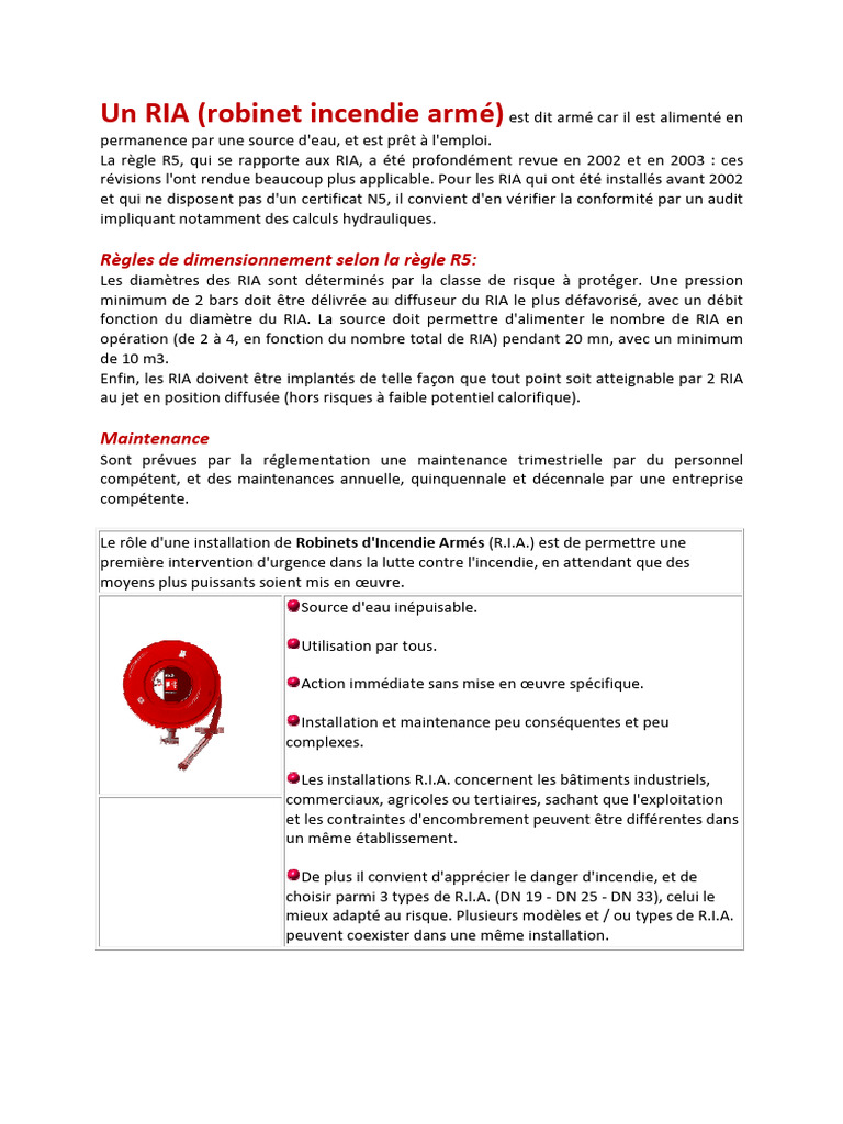 RIA réglementation détaillé | PDF