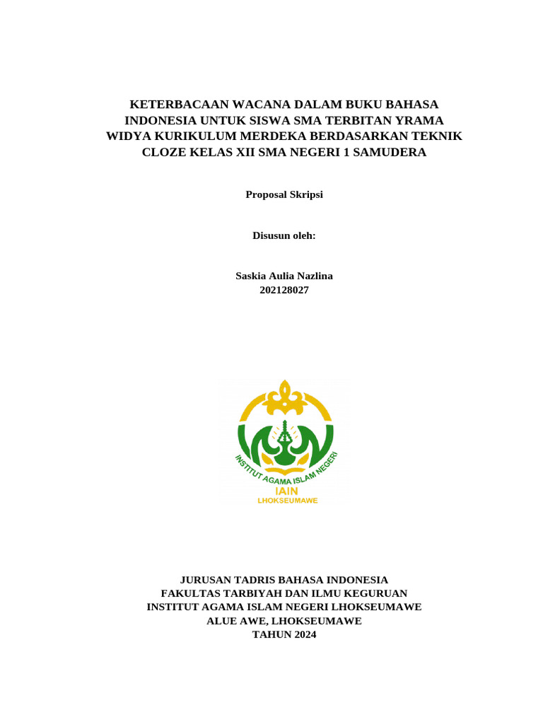 Proposal Sempro Saskia | PDF | Language Varieties And Styles | Career & Growth