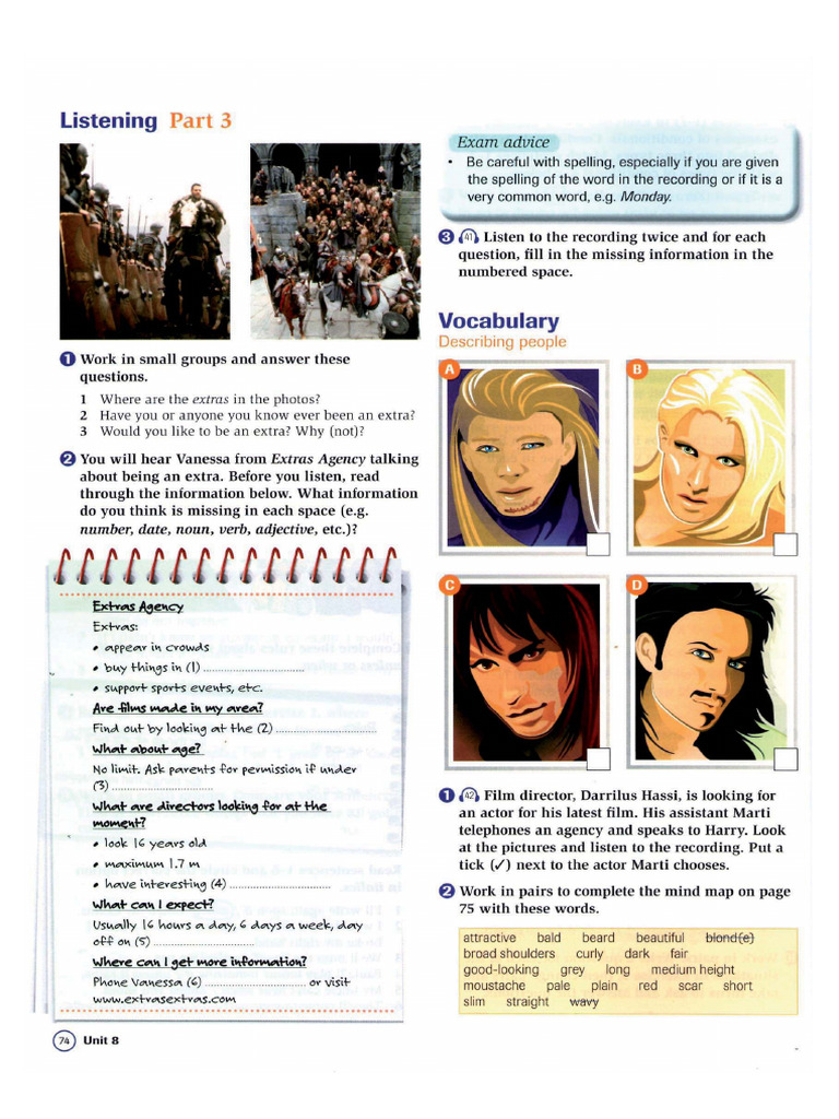 1.4 - Complete PET - Describing People Pg. 82-83 - Audio 4 | PDF