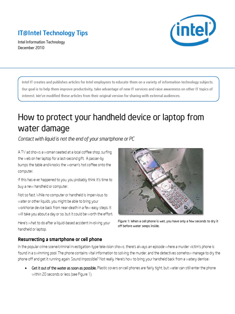 How To Protect Your Handheld Device or Laptop From Water Damage | PDF