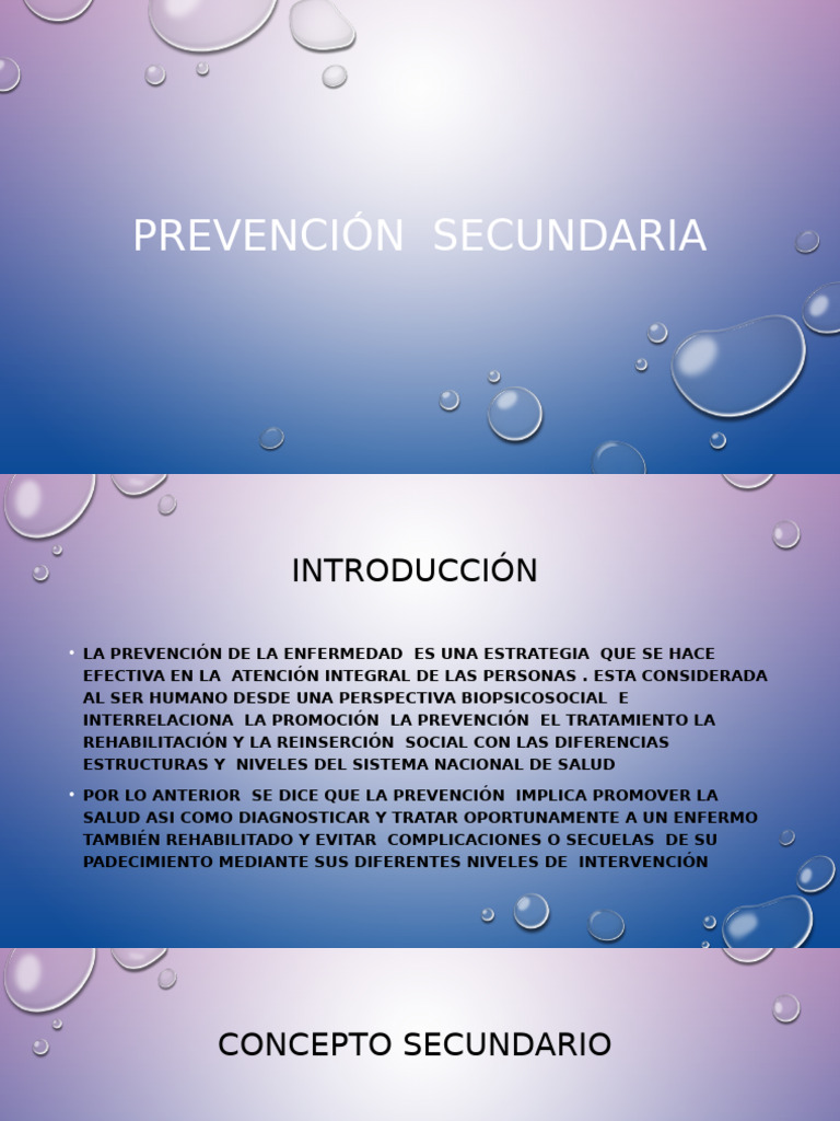 Prevención Secundaria | PDF