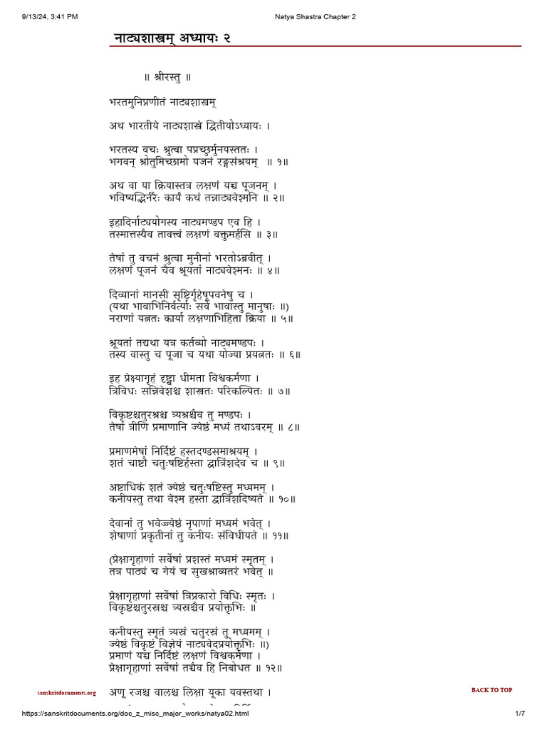 Natya Shastra Chapter 2 | PDF