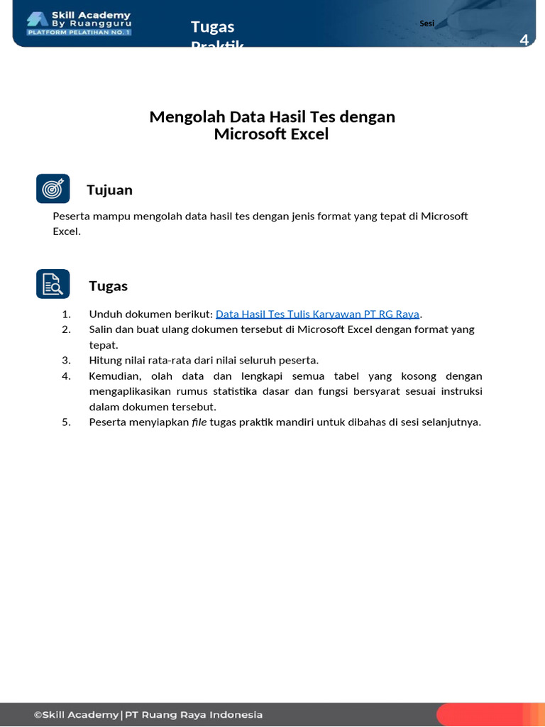Mengolah Data Hasil Tes Dengan Microsoft Excel: Tugas Praktik Mandiri 4 ...
