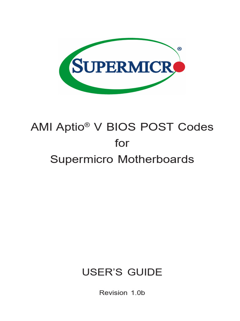 AMI AptioV BIOS POST Codes For SM Motherboards | PDF