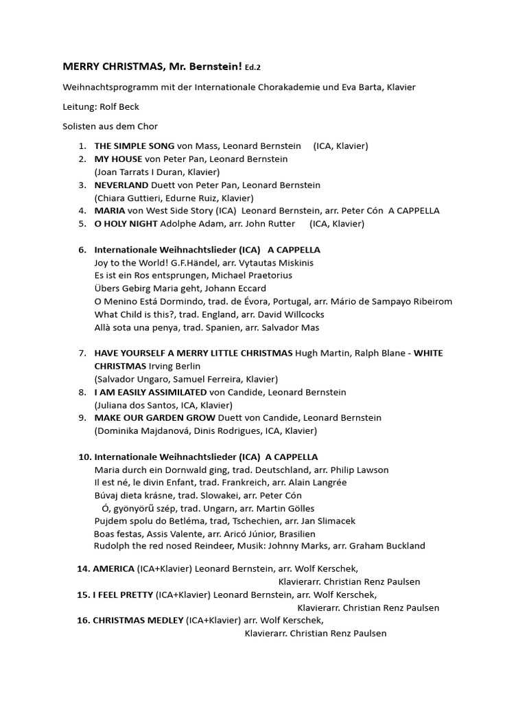 Merry Xmas, Mr. Bernstein! 2023 Complete | PDF