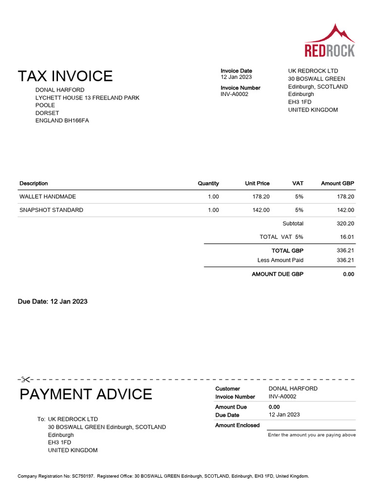 Invoice INV-A0002 | PDF