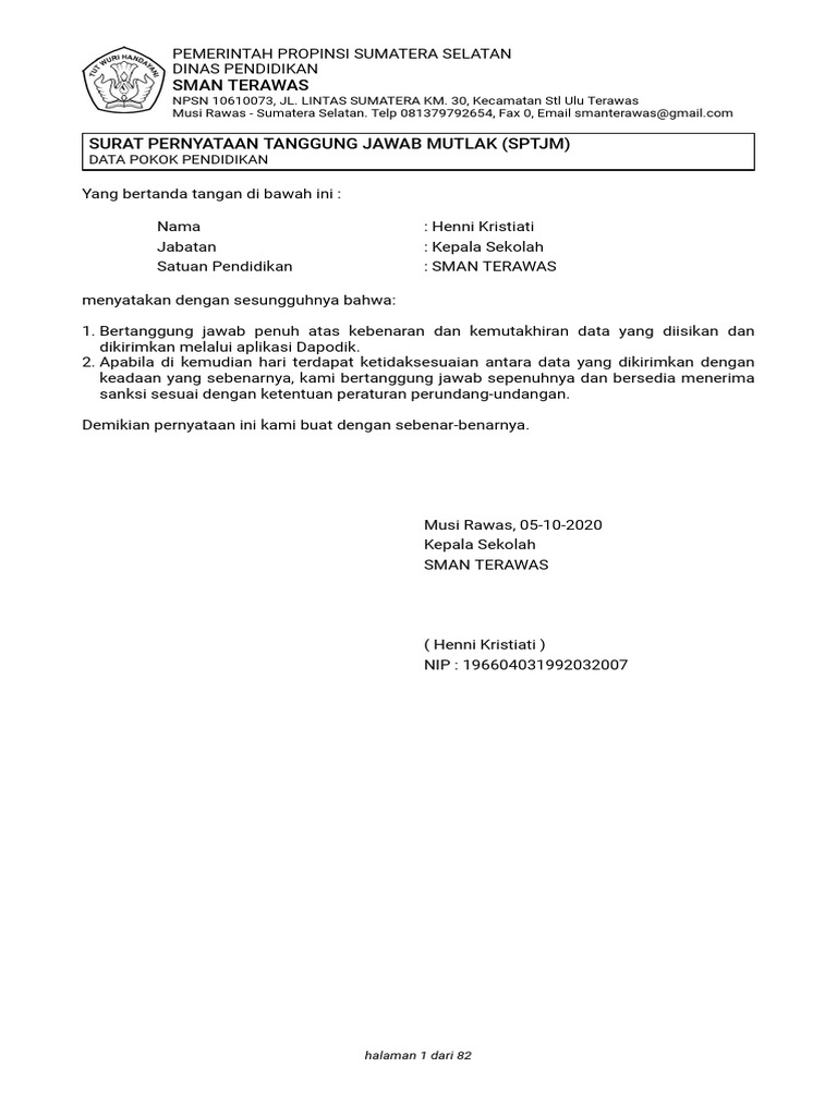 Profil SMAN Terawas | PDF