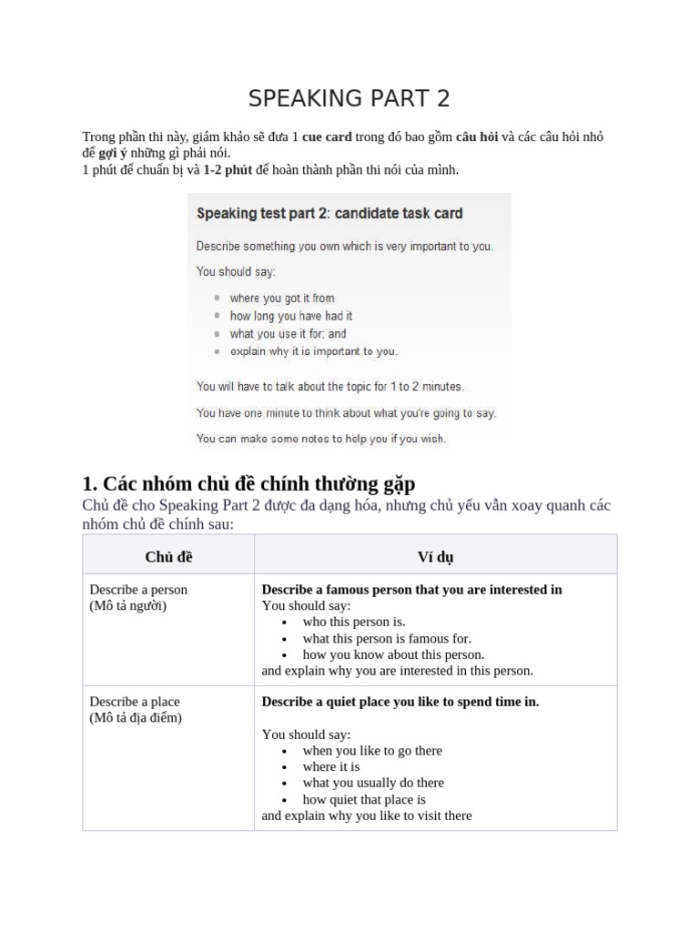 Speaking Part 2 | PDF