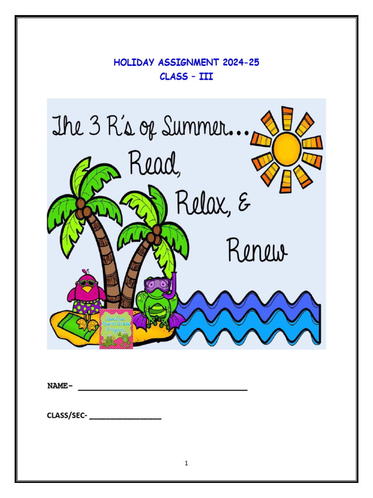 Summer Holiday Assignment (Grade III) | PDF